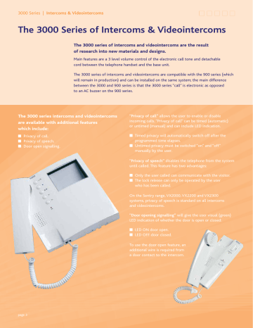 Videx | User manual | The 3000 Series of Intercoms & Videointercoms ...