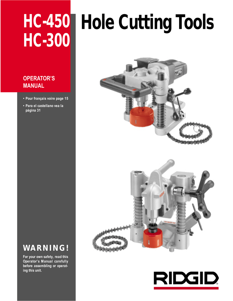 RIDGID HC-450 Operator`s manual | Manualzz