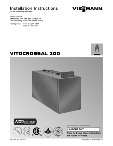 Viessmann gas condensing boiler CM2 400, CM2 500, CM2 620, CM2 620 TX ...