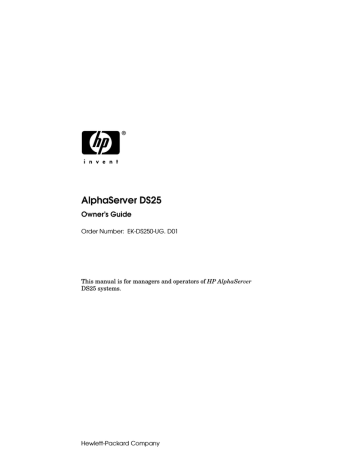 HP AlphaServer DS25 Owner’s Guide | Manualzz