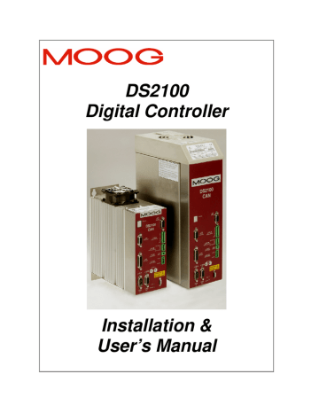 Moog DS2100 Digital Controller Installation & User's Manual | Manualzz
