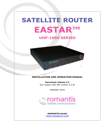 ROMANTIS UHP-1000 Series Satellite Router Installation and Operation ...