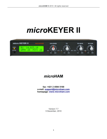 microHAM microKEYER II User Manual | Manualzz