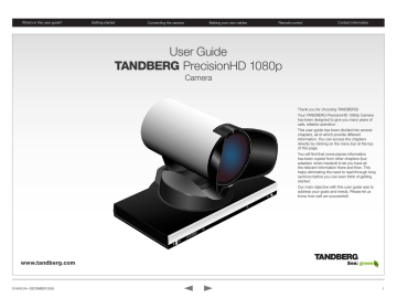 TANDBERG PrecisionHD 1080p4x User guide | Manualzz
