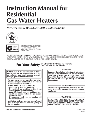 Apollo Hydroheat A650YRRTL5 Instruction manual | Manualzz