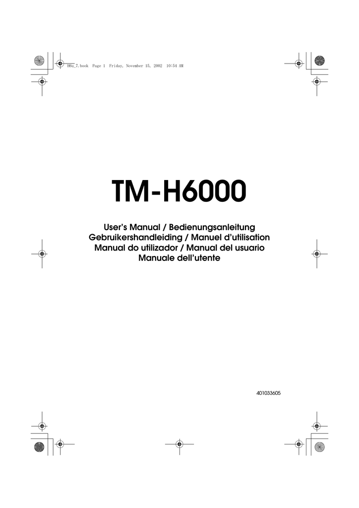Epson Tm-6000 Iii User Manual - flashtree