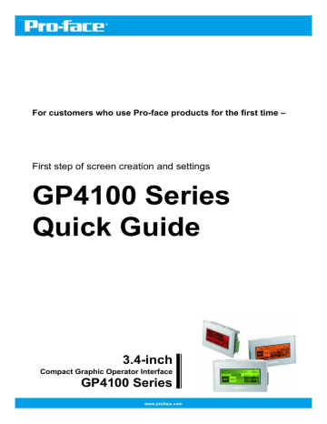 Pro-face GP4100 Series Quick Guide | Manualzz