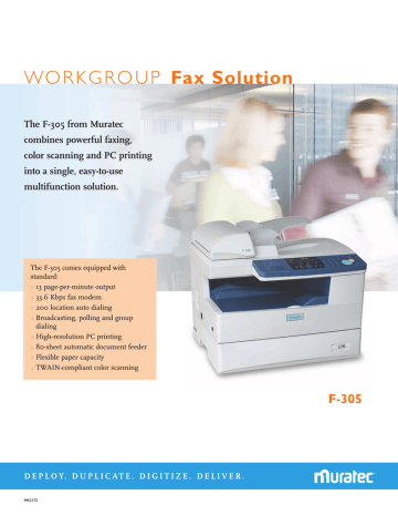 Muratec F-305 Fax Machine User manual | Manualzz