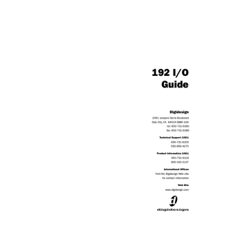 Digidesign 192 I/O Guide | Manualzz
