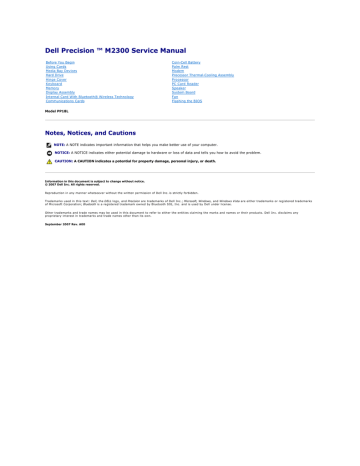 Dell Precision M2300 Service manual | Manualzz