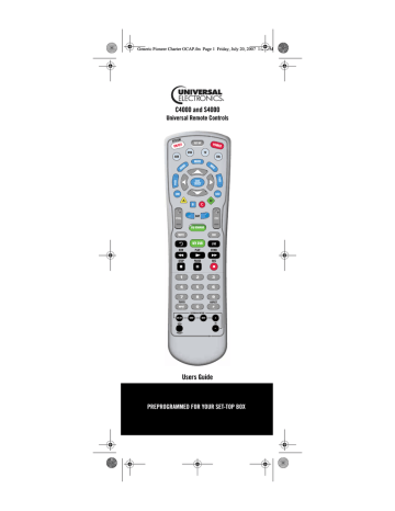 Universal Remote Control C4000 User`s Guide | Manualzz