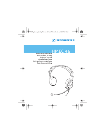 Sennheiser HMEC 46 Headphones Benutzerhandbuch | Manualzz