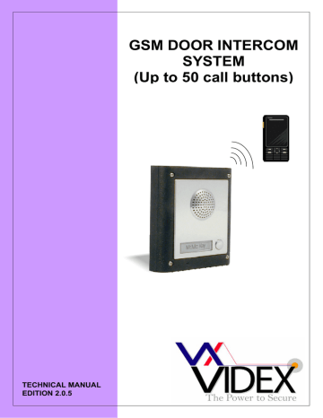 Videx Security 4000 Series GSM Intercom Wiring diagram | Manualzz