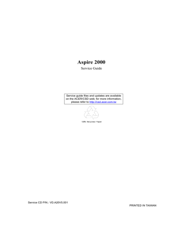 Acer Aspire 2000 Service Guide | Manualzz
