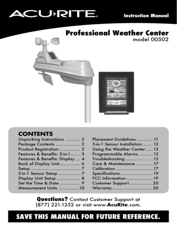 Acu-Rite 502 Weather Radio Instruction manual | Manualzz