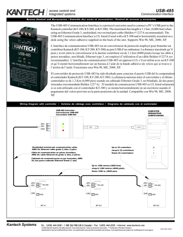 Kantech USB-485 User Manual | Manualzz