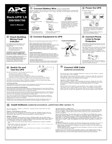 APC Back-UPS LS 350, Back-UPS LS 500, Back-UPS LS 700 User's Manual ...