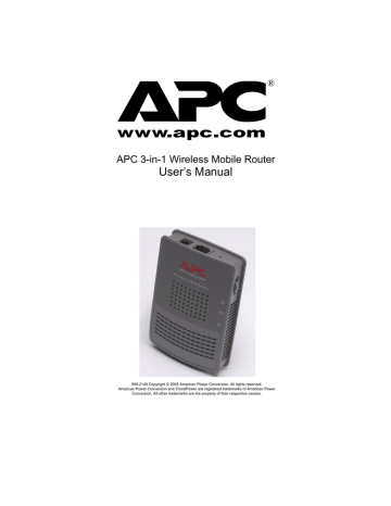 APC 3-in-1 Wireless Mobile Router User's Manual | Manualzz