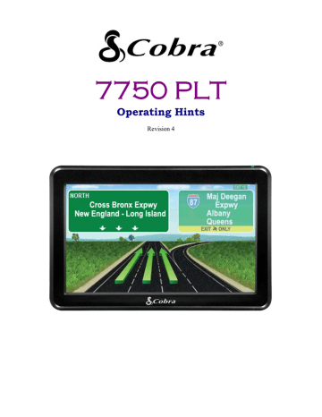 Cobra 7750 PLT Operating Hints | Manualzz