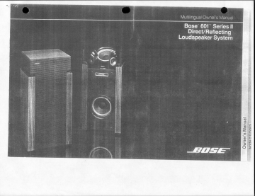 Bose 601 Series II Loudspeaker System Owner's Manual | Manualzz