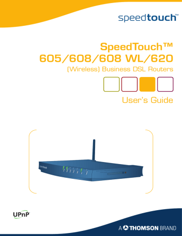 SpeedTouch 605, 608, 608 WL, 620 User's Guide | Manualzz