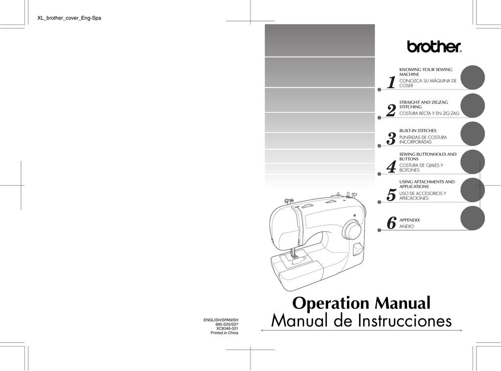 Brother 885-S27 Sewing Machine User Manual | Manualzz