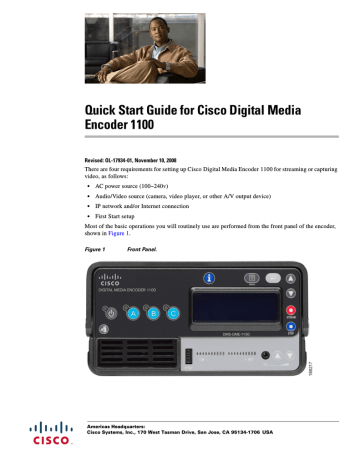 Cisco Digital Media Encoder 1100 Quick Start Guide | Manualzz