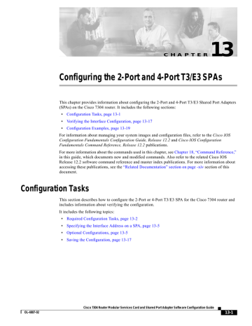 Cisco 7304 Router T3/E3 SPA 2-Port, T3/E3 SPA 4-Port User Guide | Manualzz