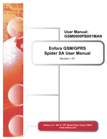 GSM/GPRS modem Spider SA User Manual | Manualzz