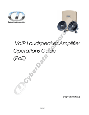 CyberData VoIP Loudspeaker Amplifier PoE Operations Guide | Manualzz