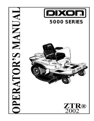 Dixon 5000 ZTR Operator's Manual | Manualzz