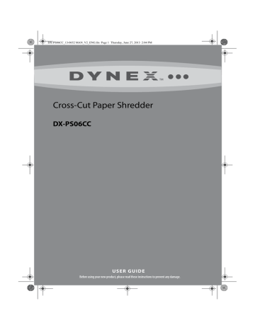 Dynex paper shredder PS06CC User Guide | Manualzz