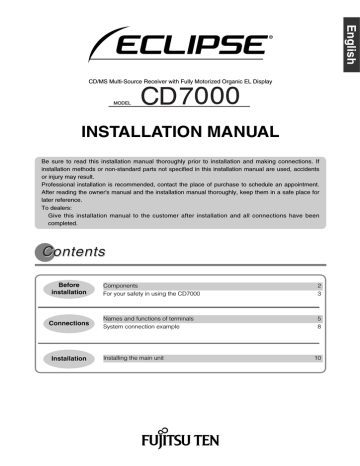 ECLIPSE CD7000 Installation Manual | Manualzz