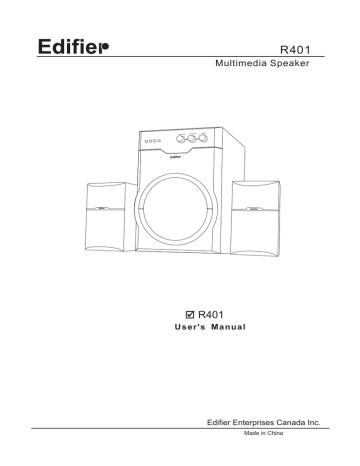 Edifier Speaker Set R401 User's Manual | Manualzz