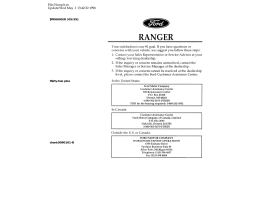 Ford Ranger - Owner's guide, Owner's manual, Service manual, User ...