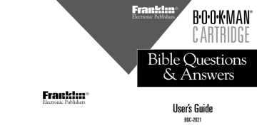 Bible Questions & Answers BQC-2021 User's Guide | Manualzz