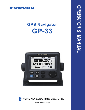 GPS Navigator GP-33 Operator's Manual | Manualzz
