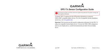 Garmin GPS 17x Sensor Configuration Guide | Manualzz