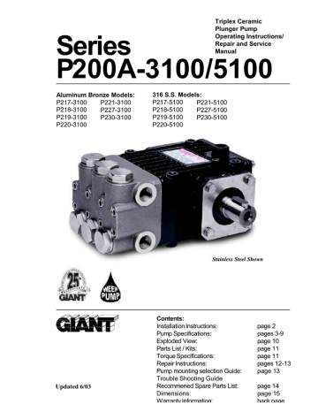 Plunger Pump P200A-3100 P217-3100, P200A-3100 P221-3100, P200A-3100 ...