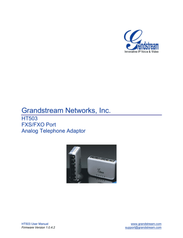 Grandstream HT503 Analog Telephone Adaptor User Manual | Manualzz