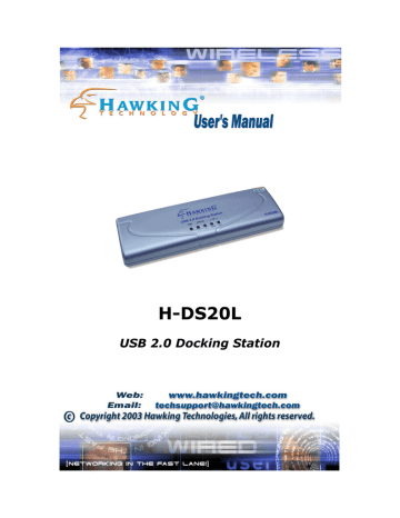 USB Docking Station DS20L User's Manual | Manualzz