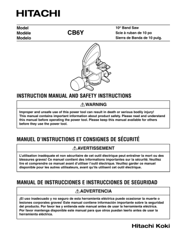 Hitachi CB6Y Saw Instruction manual | Manualzz