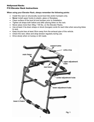 F10 Elevator Bike Rack Instructions | Manualzz