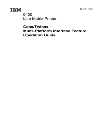 IBM 6400 Line Matrix Printer Operation Guide | Manualzz