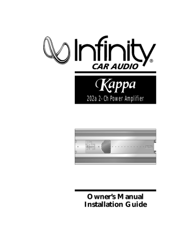 Infinity Kappa 202a Owner's Manual | Manualzz