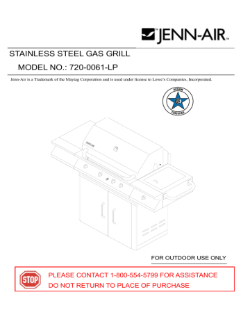 Jenn-Air 720-0061-LP Gas Grill User Manual | Manualzz
