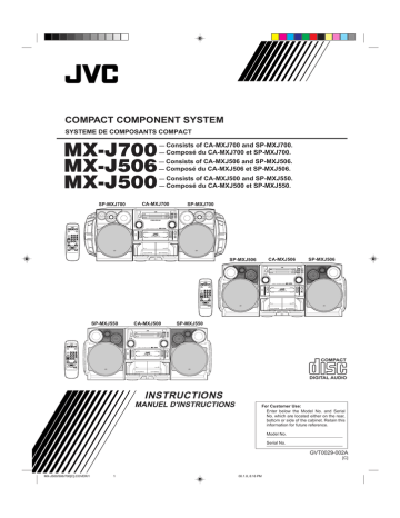 JVC MX-J700, MX-J506, MX-J500 User Manual | Manualzz