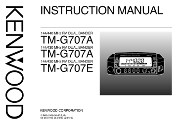 KENWOOD TM-G707A TM-G707E Instruction Manual | Manualzz