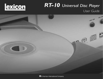 Lexicon RT-10 Universal Disc Player User Guide | Manualzz