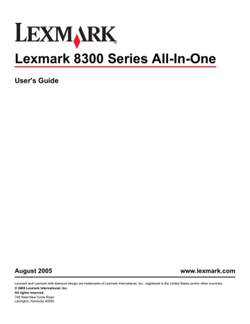 Lexmark 8300 Series User's Guide | Manualzz